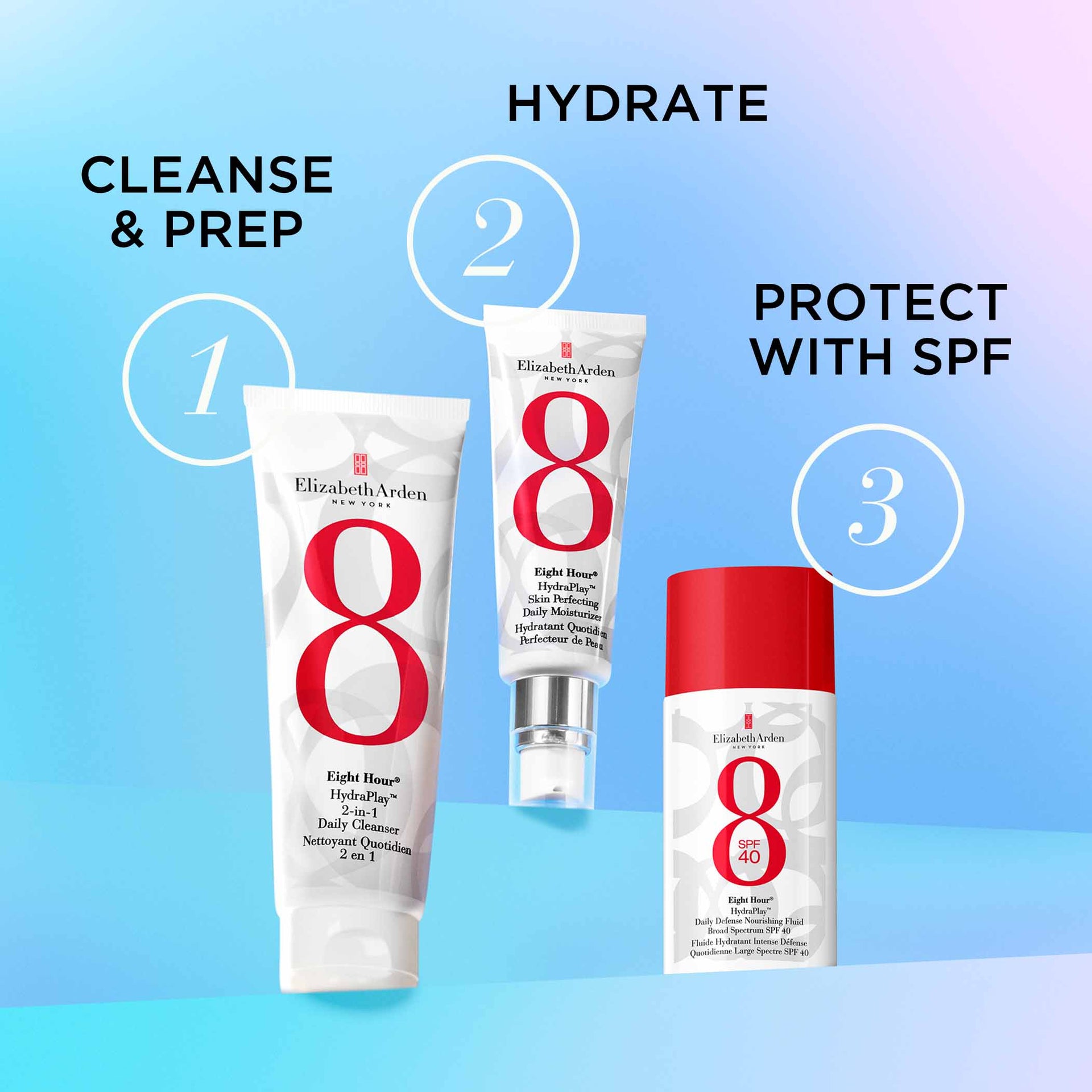 Eight Hour® Hydraplay Cleanse, Hydrate & Protect Set - Elizabeth Arden